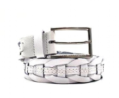 Cinto masculino trançado em couro branco OXDDI K00751